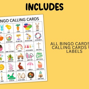 Printable Easter Bingo Game, 100 Easter Bingo Cards W/labels, Easter ...