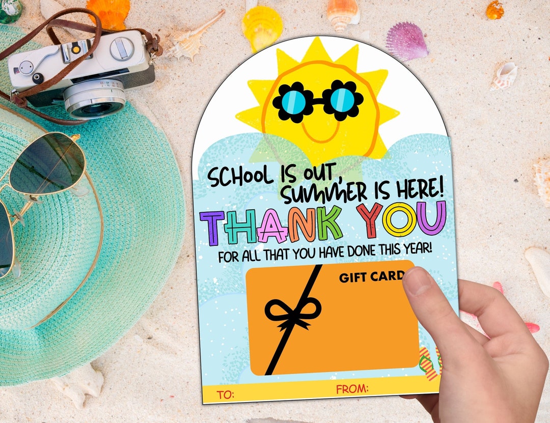 End of Year Teacher Gift Card Holder, Teacher Summer Gift, Last Day of ...