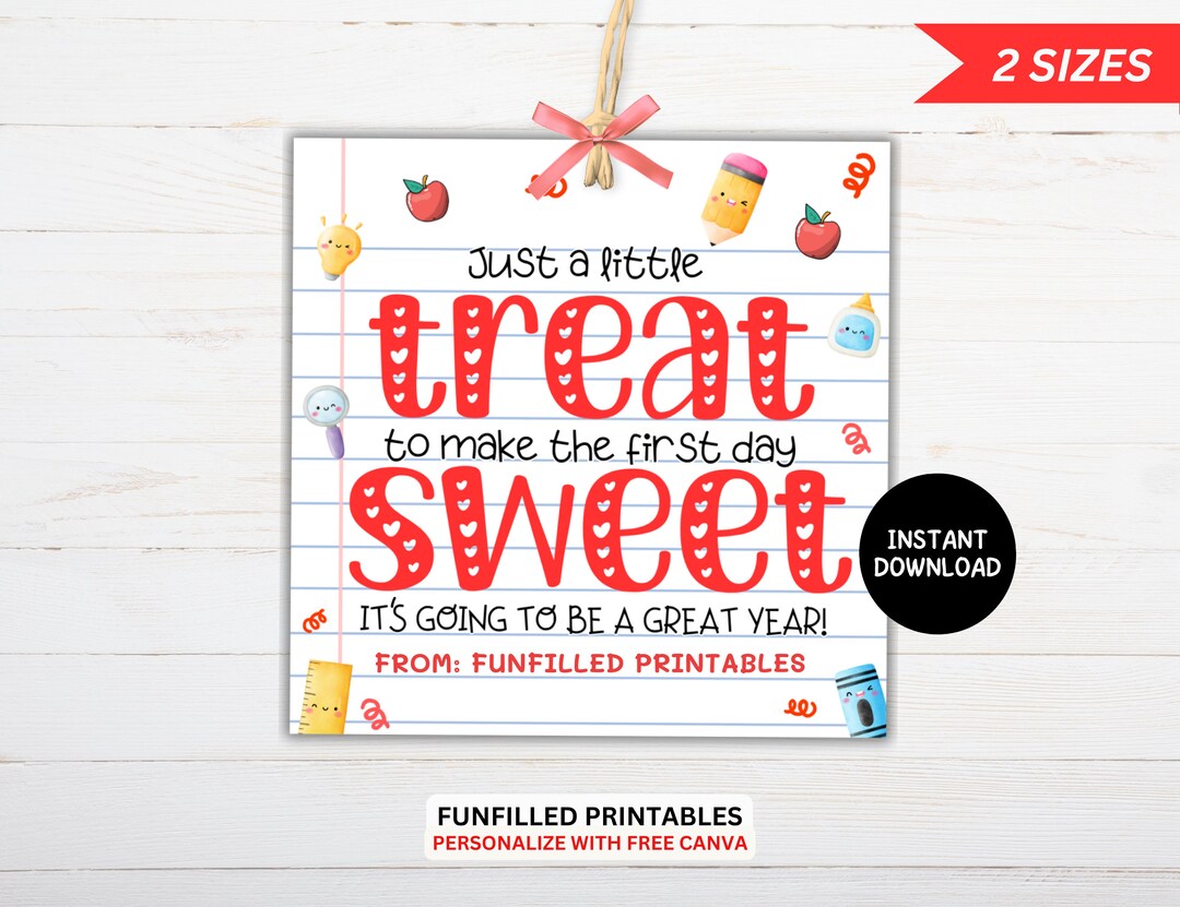 A Little Treat First Day of School Sweet Treat Tag, Welcome Back to ...