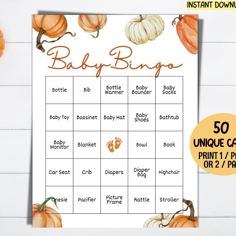 Baby Shower Bingo - Etsy