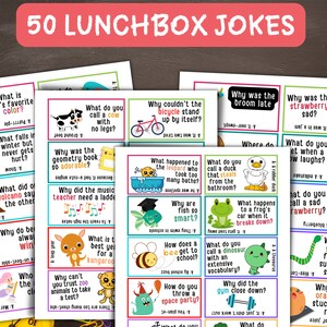 Lunch Box Jokes Printable, Back to School Lunch Box Notes for Kids ...