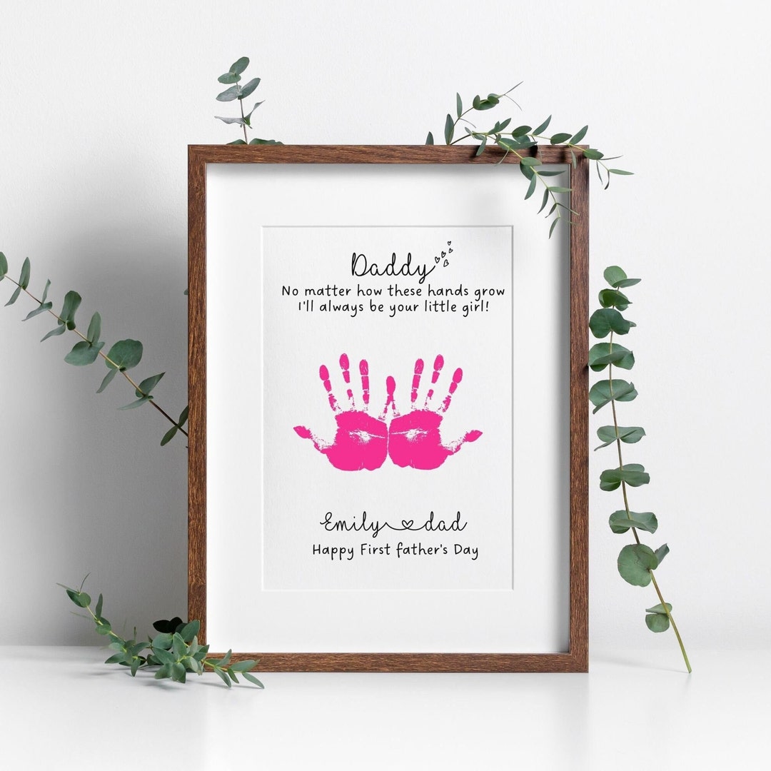 Dad Personalized Name Handprint Printable, Fathers Day Gifts for Dad ...