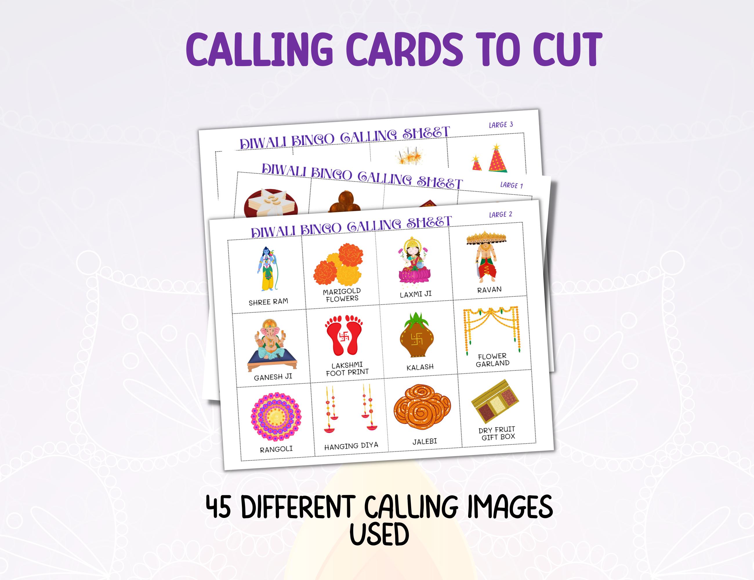 150 Diwali Bingo Cards, Diwali Bingo, Diwali Game, Printable Diwali ...