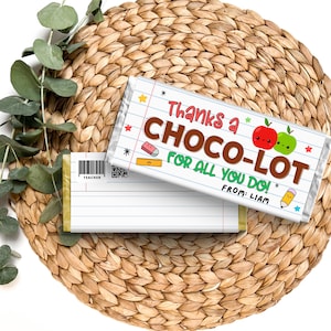 Teacher Chocolate Bar Wrapper Teacher Appreciation Candy Wrap, Thank ...