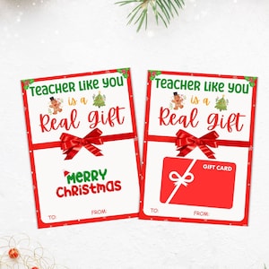Printable Teacher Christmas Gift Card Holders, Christmas Teacher Gift ...