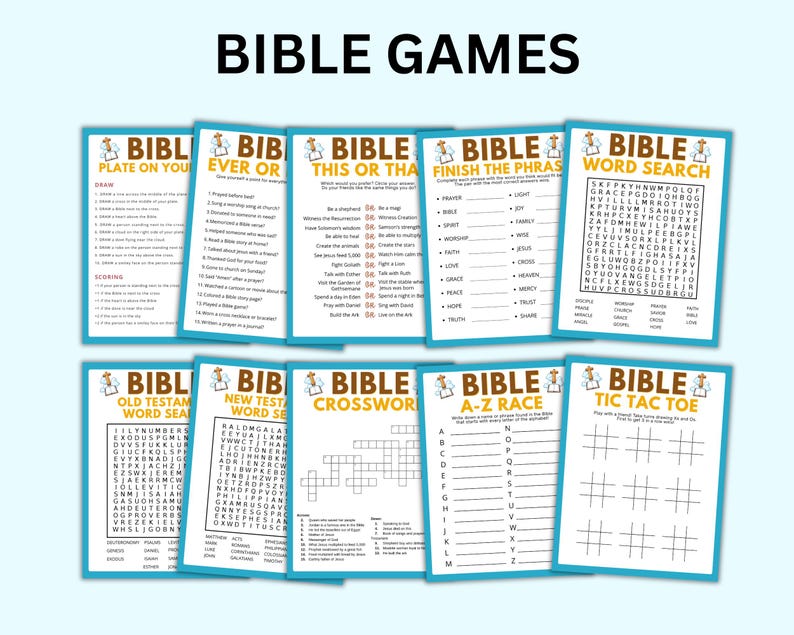 Bible Games Bundle Church Games Christian Games, Bible Study Games ...