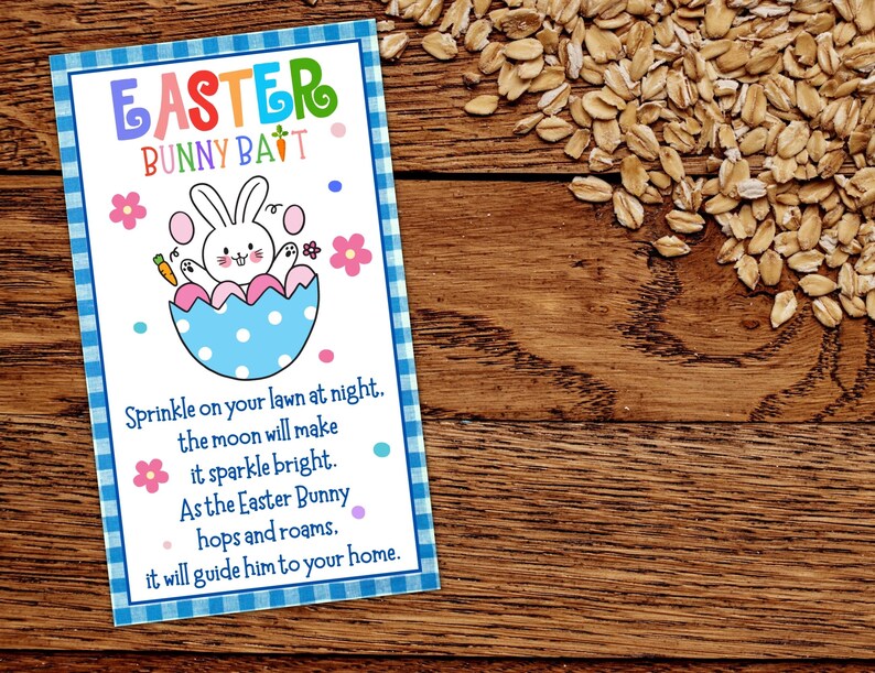 Easter Bunny Bait Tag Printable Bunny Bait Food Card Bunny - Etsy