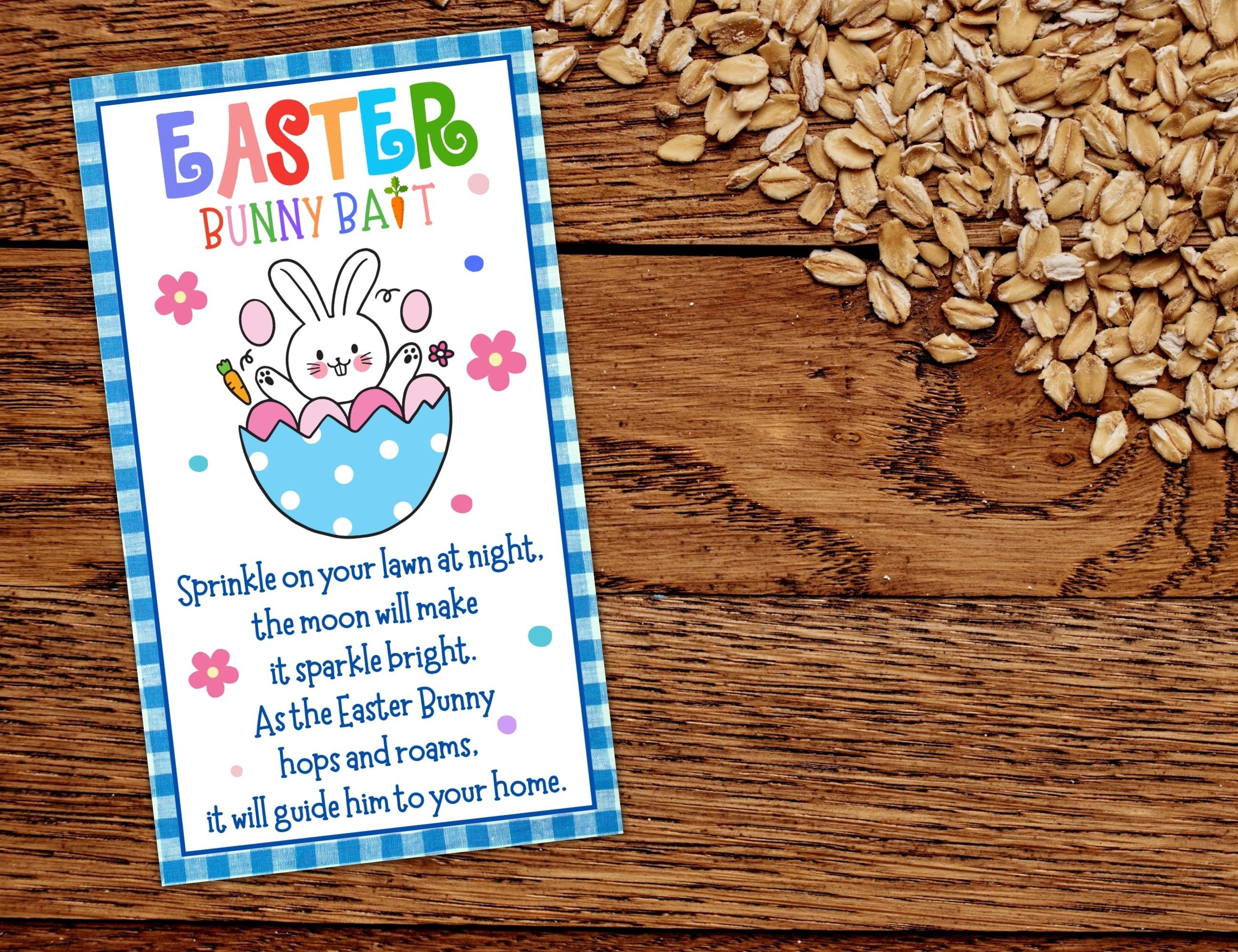 Easter Bunny Bait Tag Printable, Bunny Bait Food Card, Bunny Bait Label ...