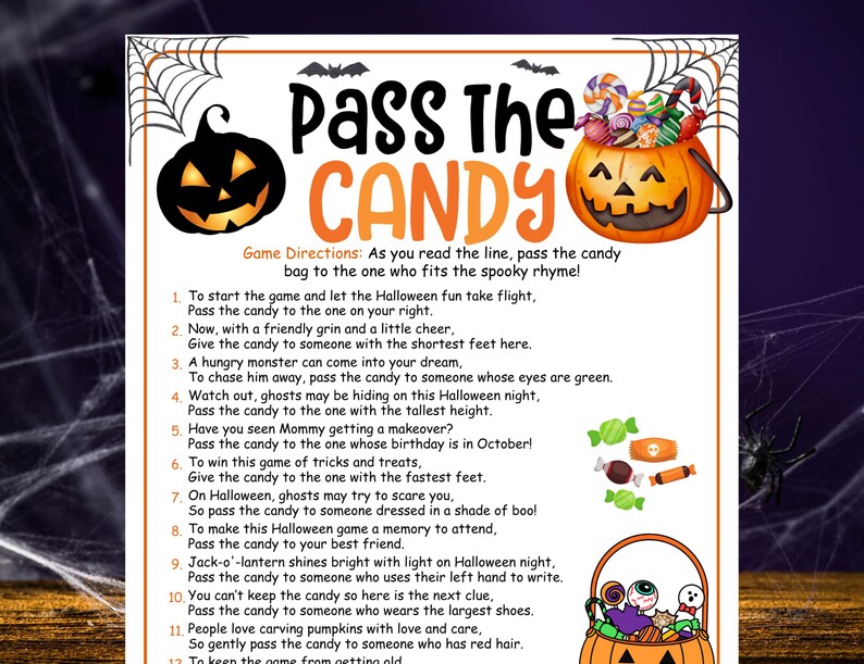 Halloween Pass the Candy Game, Left Right Game, Easy Fun Halloween ...