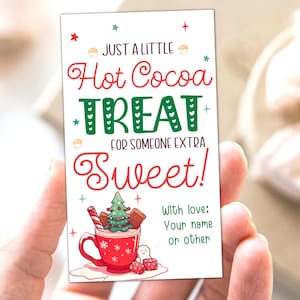 Hot Cocoa Christmas Gift Tags Printable, Hot Chocolate Mix Christmas ...