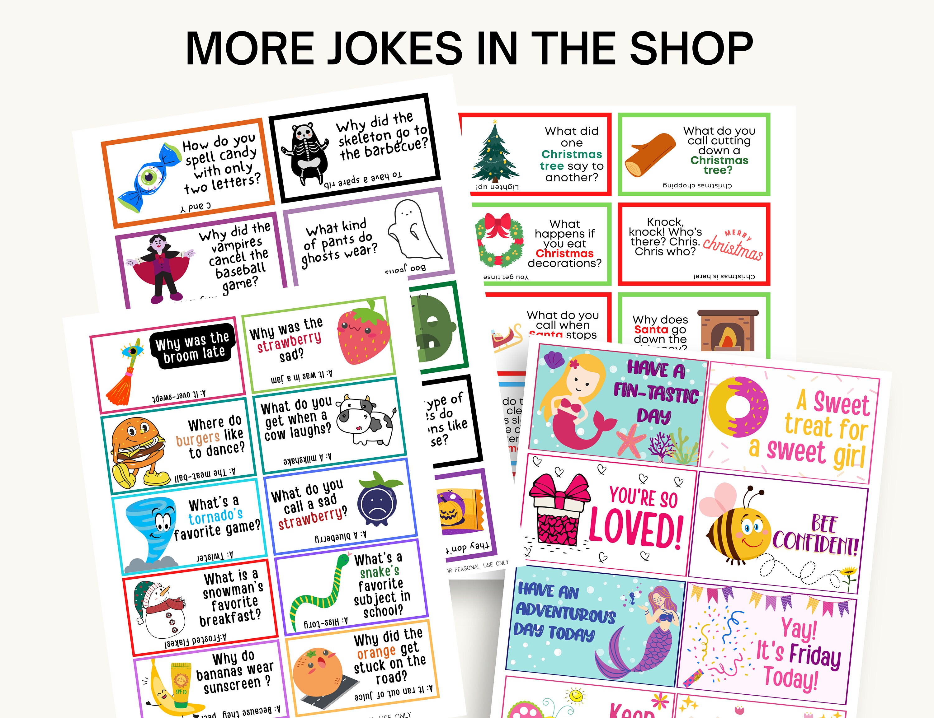 Halloween Lunch Box Jokes, Lunch Box Notes for Kids, Printable Lunch ...