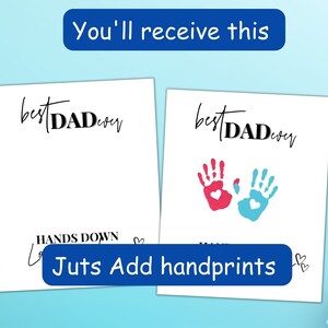 Best Dad Ever Hands Down Handprint Art, Fathers Day Dad Daddy Handprint ...