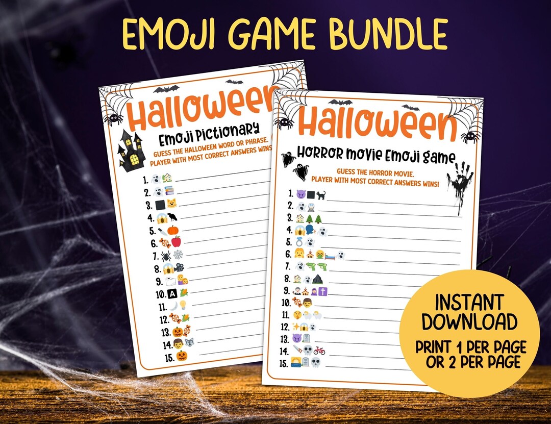 Halloween Emoji Pictionary Games, Halloween Pictionary, Horror Movie ...