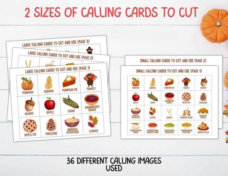 Thanksgiving Bingo, 30 Thanksgiving Bingo Cards, Thanksgiving Activity ...