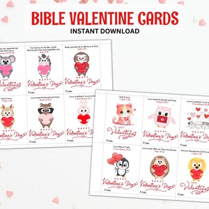 Bible Valentines Scripture Cards, Christian Valentines Cards, Bible Day ...