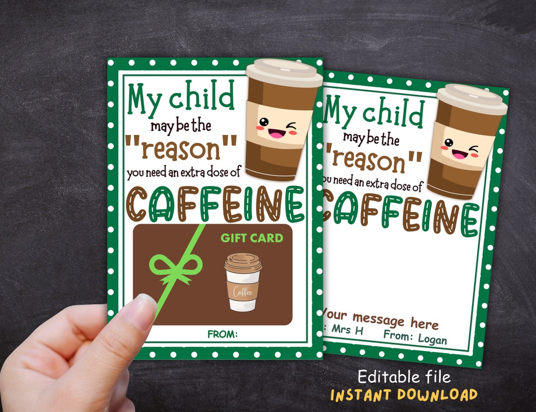 Teacher Coffee Gift Card Holder, Back to School, First Day of School ...