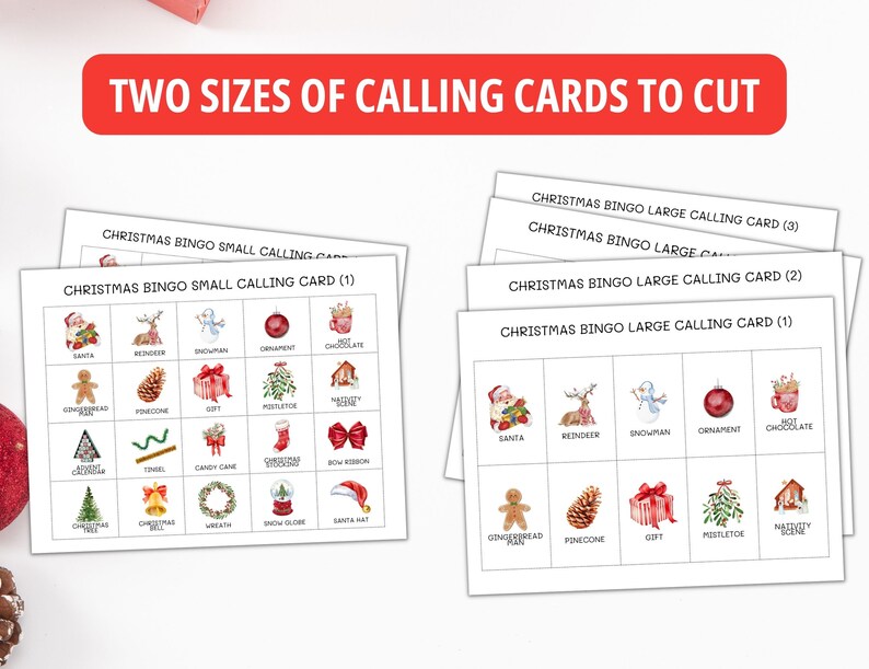 200 Christmas Bingo Cards, Easy Fun Christmas Game Large Group ...