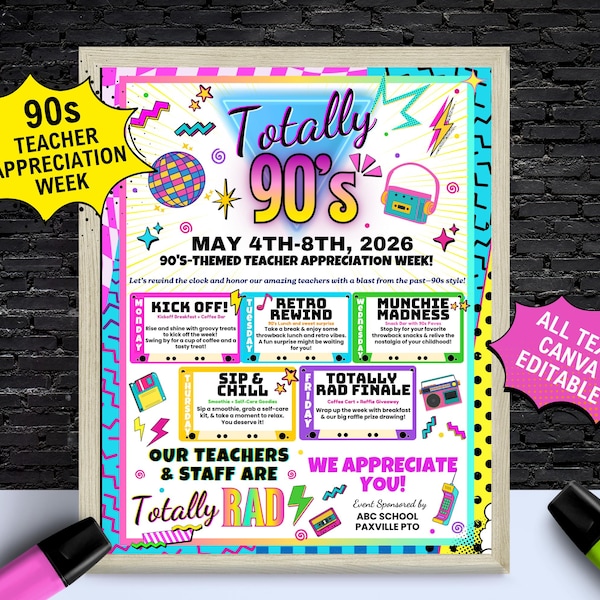 90s Theme Teacher Appreciation - Etsy