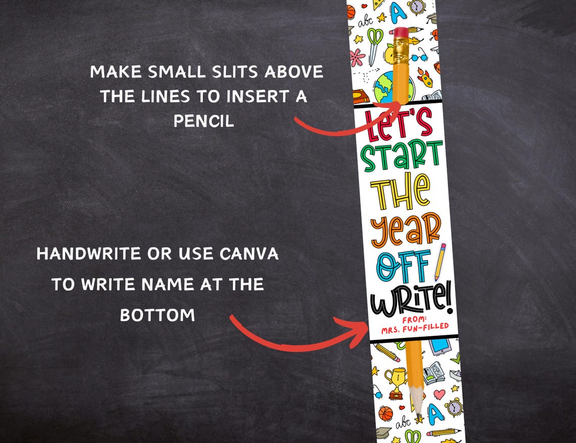 Back to School Pencil Tag Student Gift, Lets Start the Year off Write ...