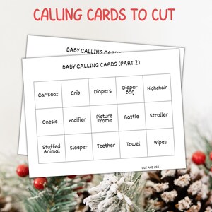 50 Christmas Baby Shower Baby Bingo Cards, Santa Baby Shower Games ...