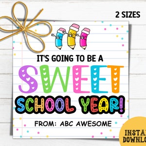 First Day of School Treat Tag, Back to School / New School Year Sweet ...