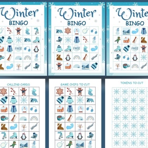 Winter Bingo Game, 50 Winter Bingo Cards, Kids Winter Activity Party ...