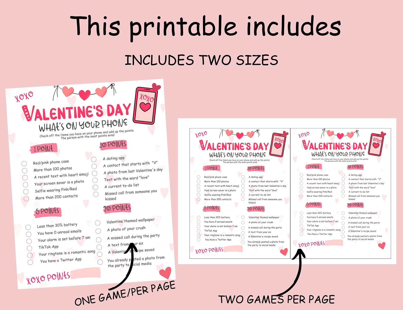 Valentine's Day What's on Your Phone Game, Phone Scavenger Hunt, Adult ...
