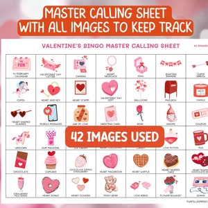 20 Valentines Day Bingo Cards, Valentines Bingo for Kids, Printable ...