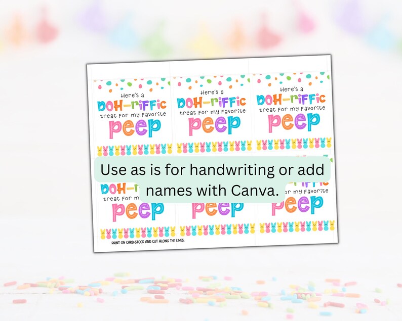 Printable Easter Play Dough Gift Tags, Doh-riffic Easter Play Dough ...