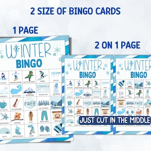 200 Winter Bingo Cards Printable, Kids Winter Activity, Winter Party ...