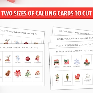 100 Holiday Bingo Cards, Holiday Party Game, Printable Christmas Bingo ...