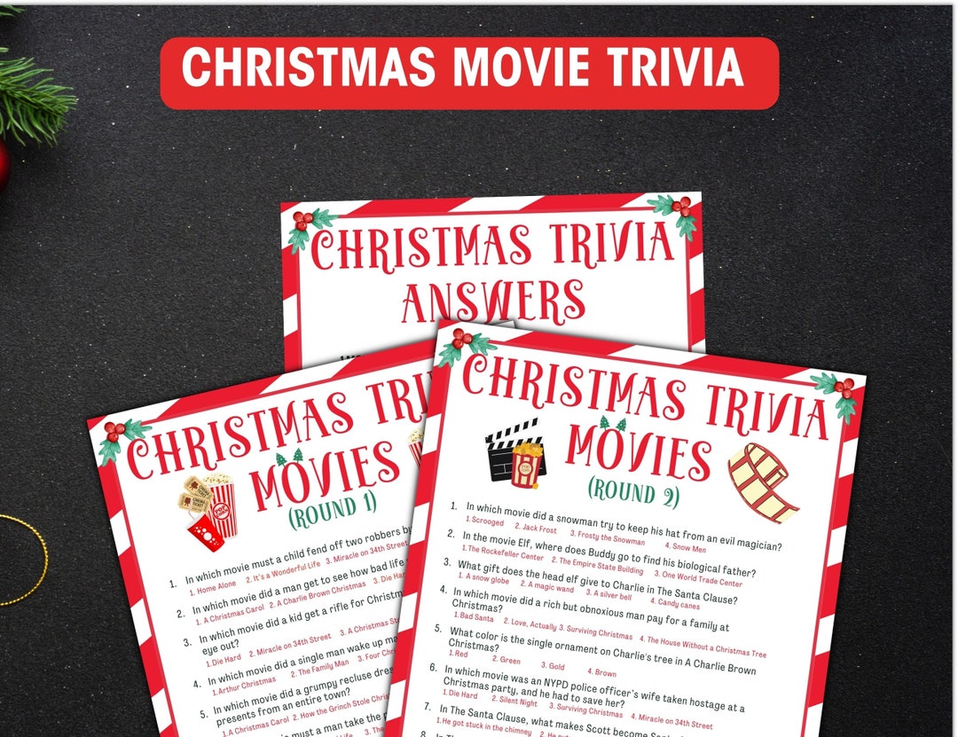 Christmas Movie Trivia Game, Printable Christmas Trivia Games ...