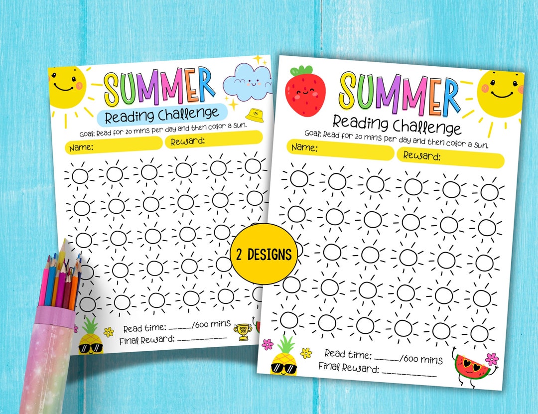 Summer Reading Tracker, Kids Reading Tracker for Summer Printable, Cute ...