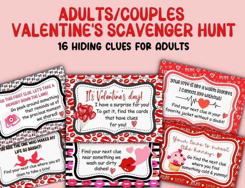 Valentines Adult Scavenger Hunt for Couples, Romantic Valentines Day ...