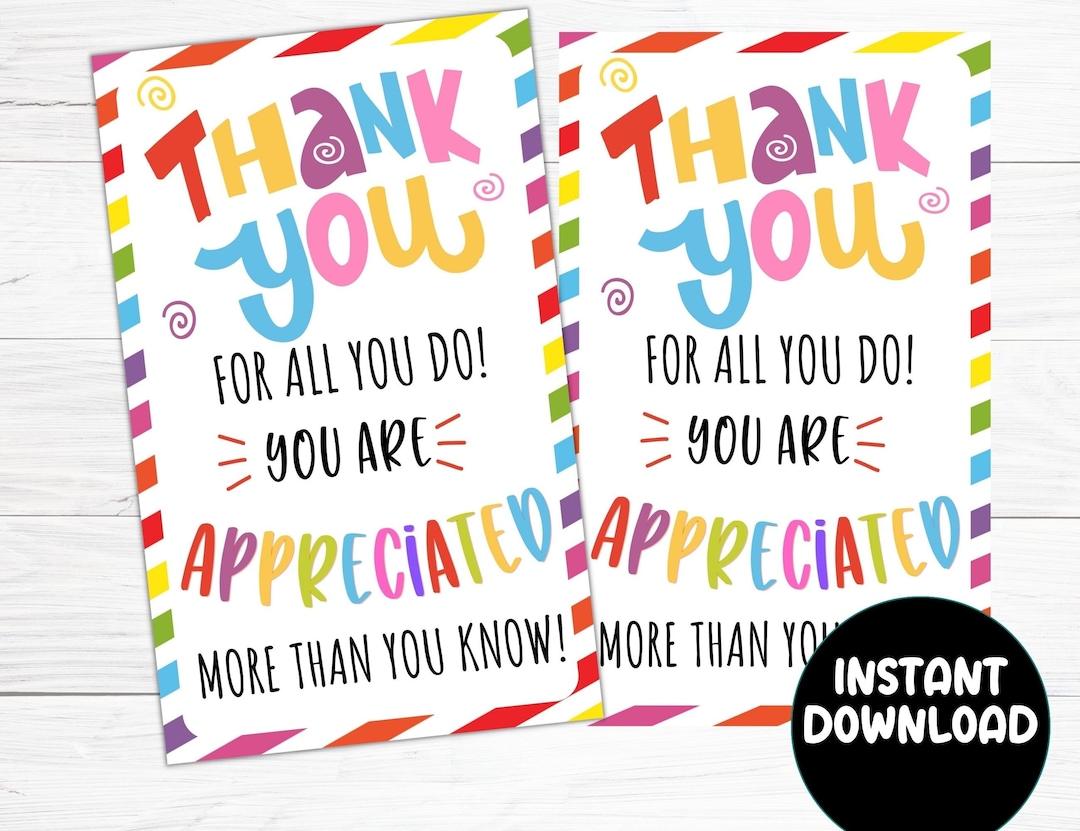 Appreciation Tags, Teacher, Employee Appreciation Day, Thank You for ...