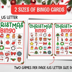 50 Christmas Bingo Cards Printable, Christmas Party Game, Christmas ...