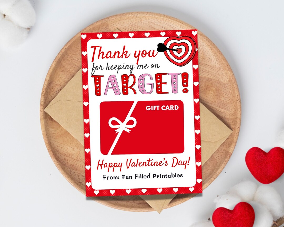 Thanks for Keeping Me on Target Valentine Gift Card Holder, Teacher ...