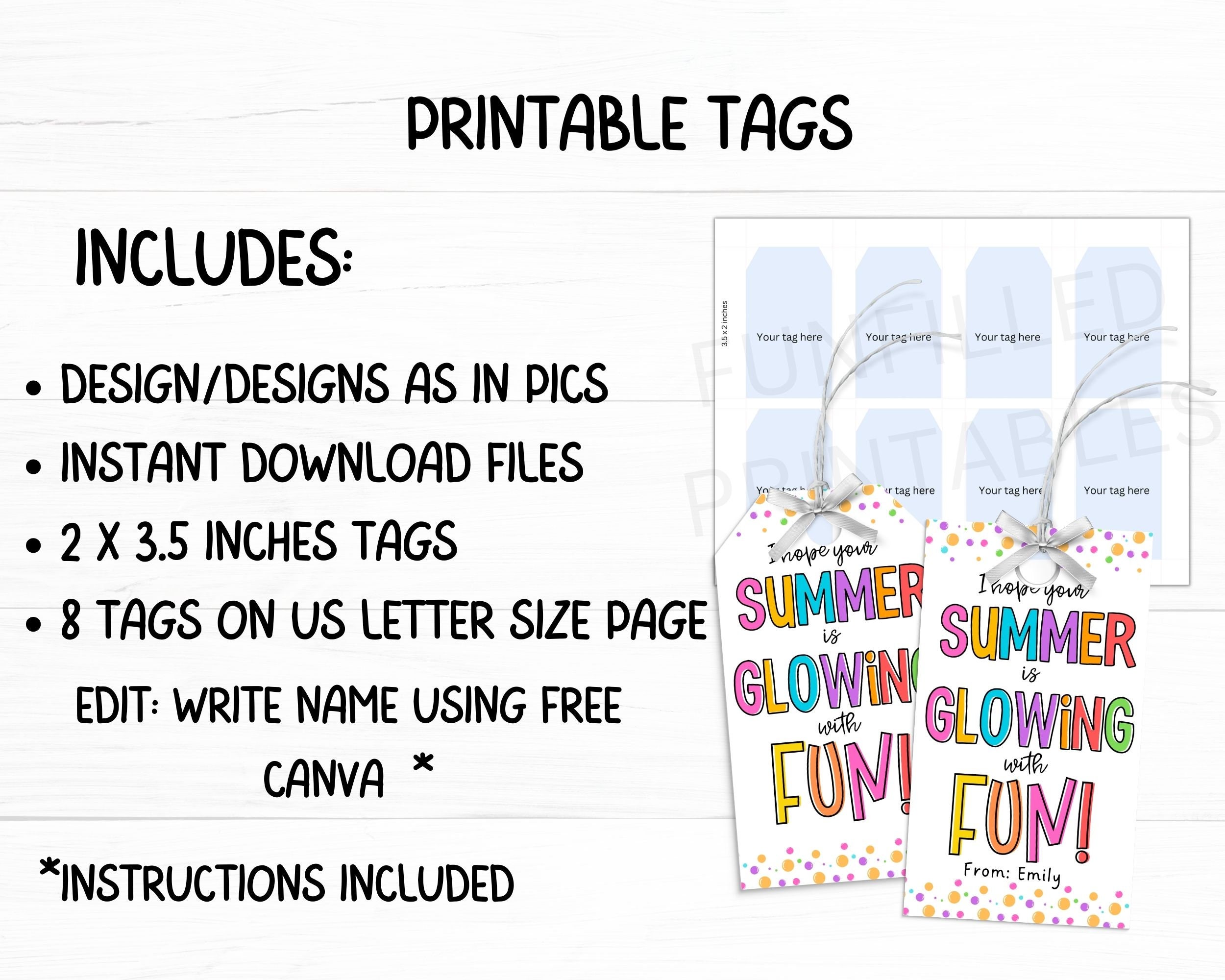 Hope Your Summer is Glowing With Fun Glow Bracelet Tag, End of School ...
