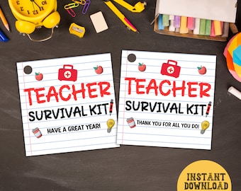 Teacher Survival Kit Printable - Etsy