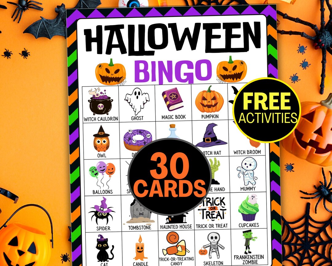 Halloween Bingo for Kids, 30 Halloween Bingo Printable Cards, Easy ...