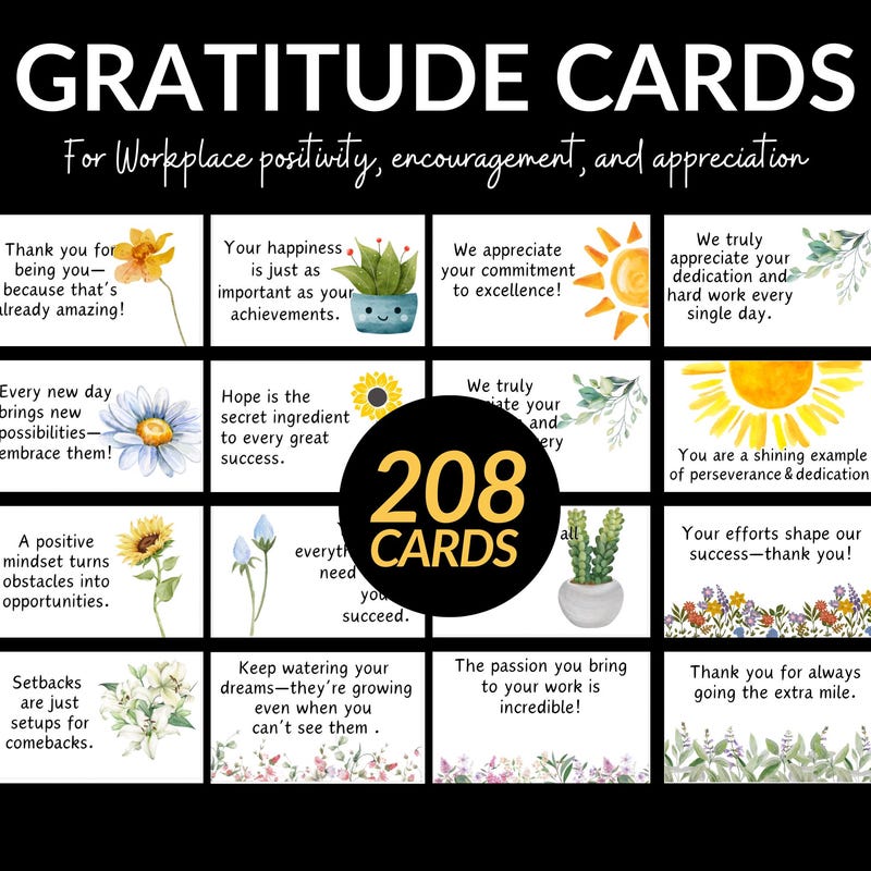 Gratitude Small Cards - Etsy