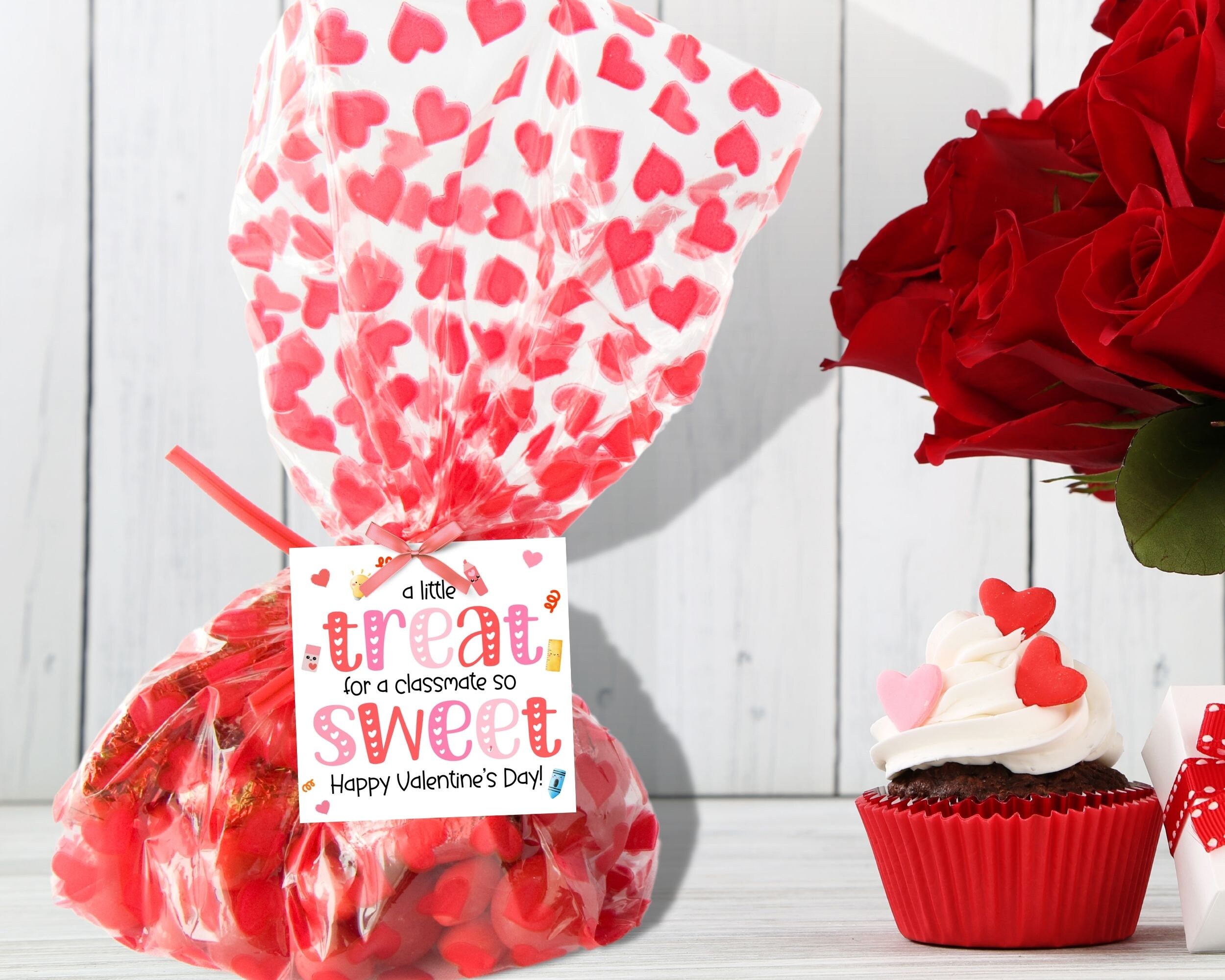 Classmate Valentines Treat Tag, Kids Classroom Valentines Tags, Kids ...