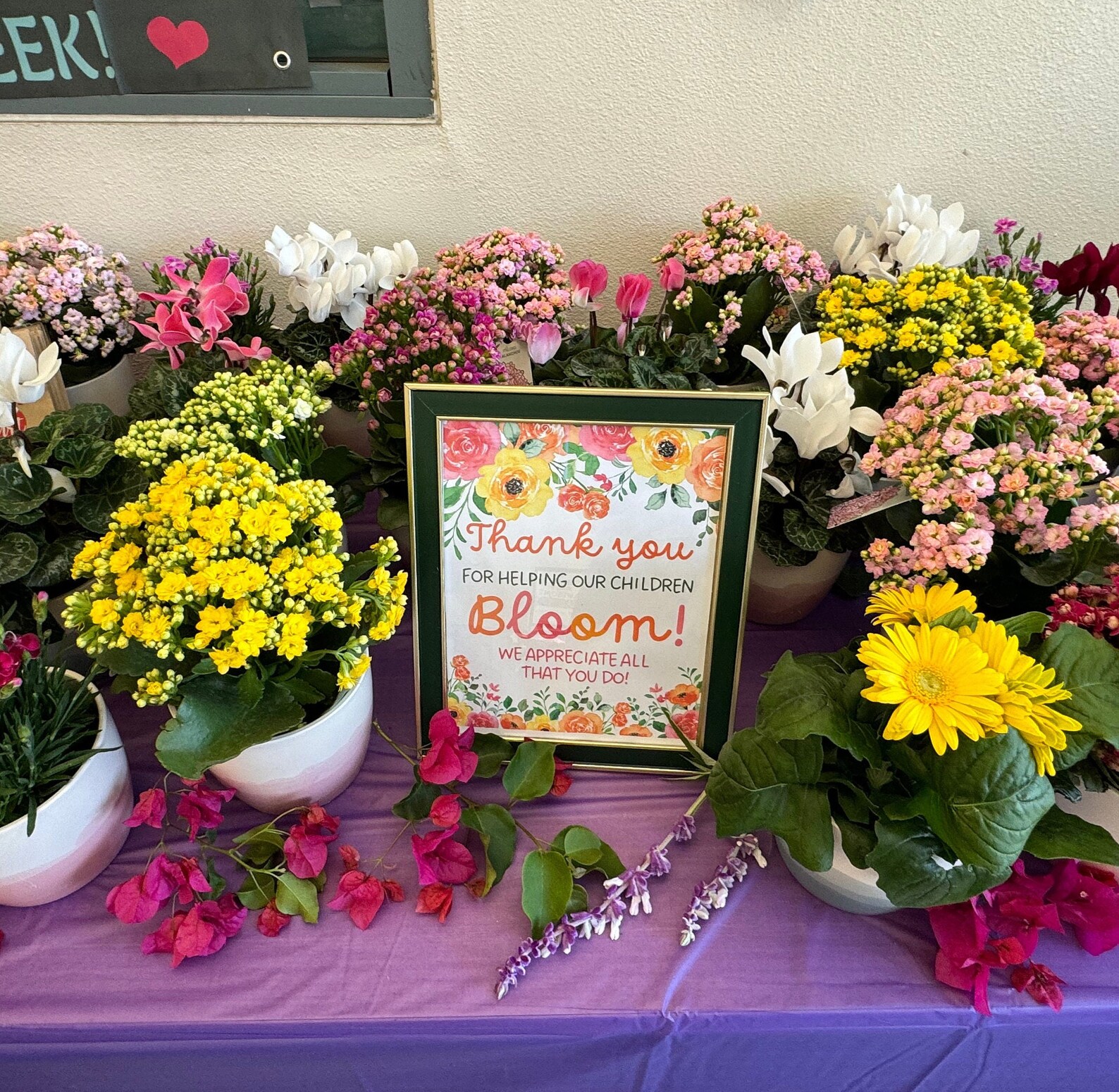 Thank You for Helping Us Bloom Teacher Appreciation Sign, Teacher ...