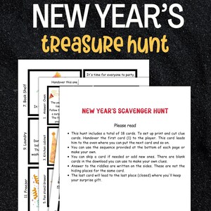 New Years Eve Scavenger Hunt for Kids, New Years Indoor Treasure Hunt ...