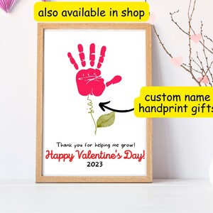 Valentines Day Flower Handprint Craft Handprint Gift From - Etsy