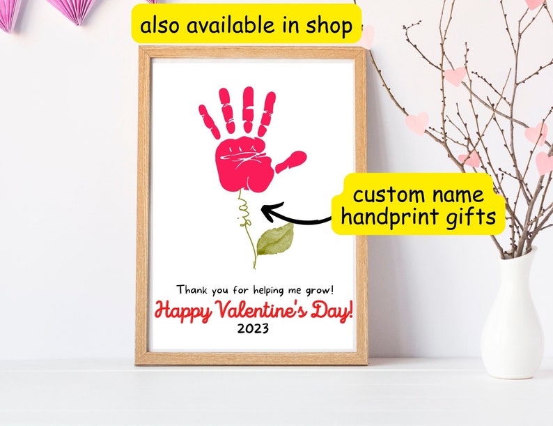 Valentines Day Flower Handprint Craft Handprint Gift From - Etsy