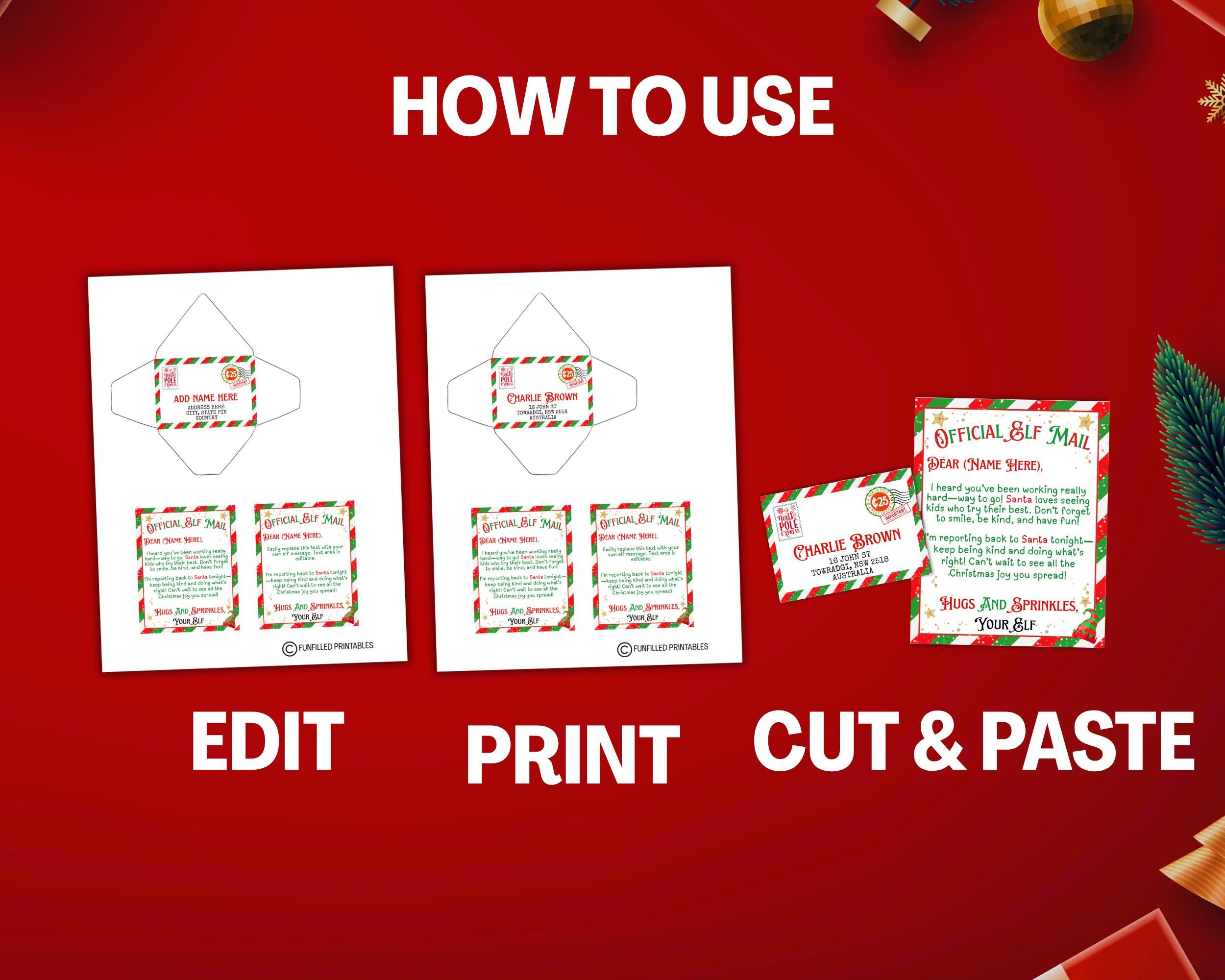 Mini Elf Letter, Editable Elf Letter With Envelope, Christmas North ...