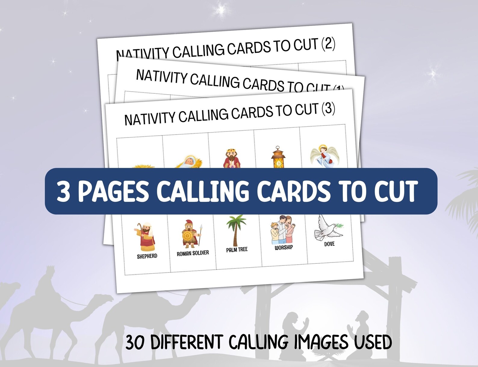 Nativity Bingo, Christmas Nativity Bingo, Printable Nativity Game ...