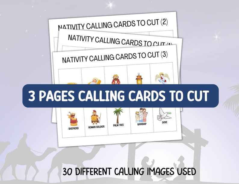 Nativity Bingo, Christmas Nativity Bingo, Printable Nativity Game ...