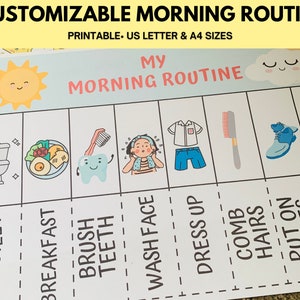 Custom Visual Morning Routine Chart for Kids, Toddler Routine List, Toddler Chore Chart With ...